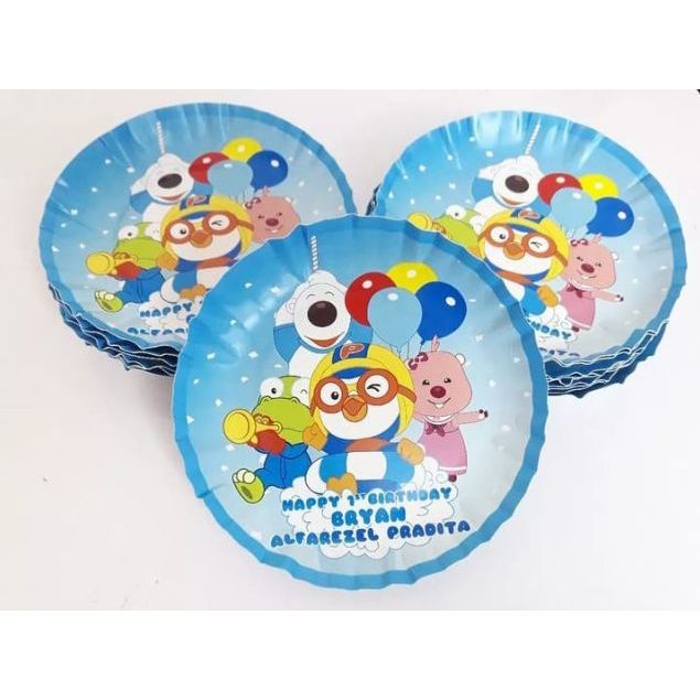 Jual piring kertas pororo / paperplate pororo / piring kertas custom ...