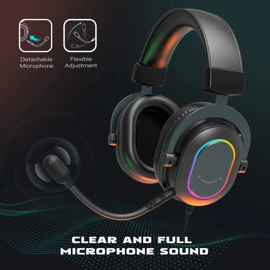 Jual FIFINE H6 USB Gaming Headset RGB Surround 7.1 Sound Headphone ...