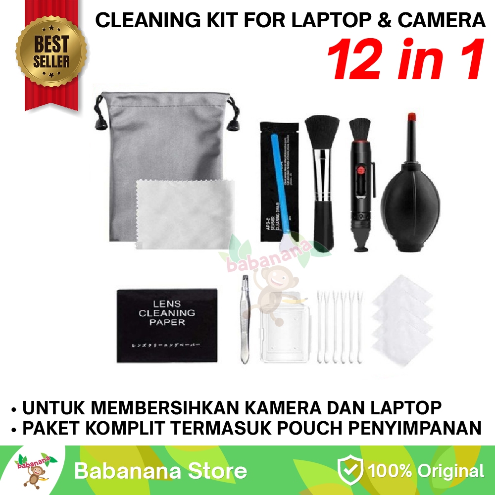 Jual 12 in 1 Cleaning Kit Pembersih Layar LCD Lensa Kaca Camera Laptop ...