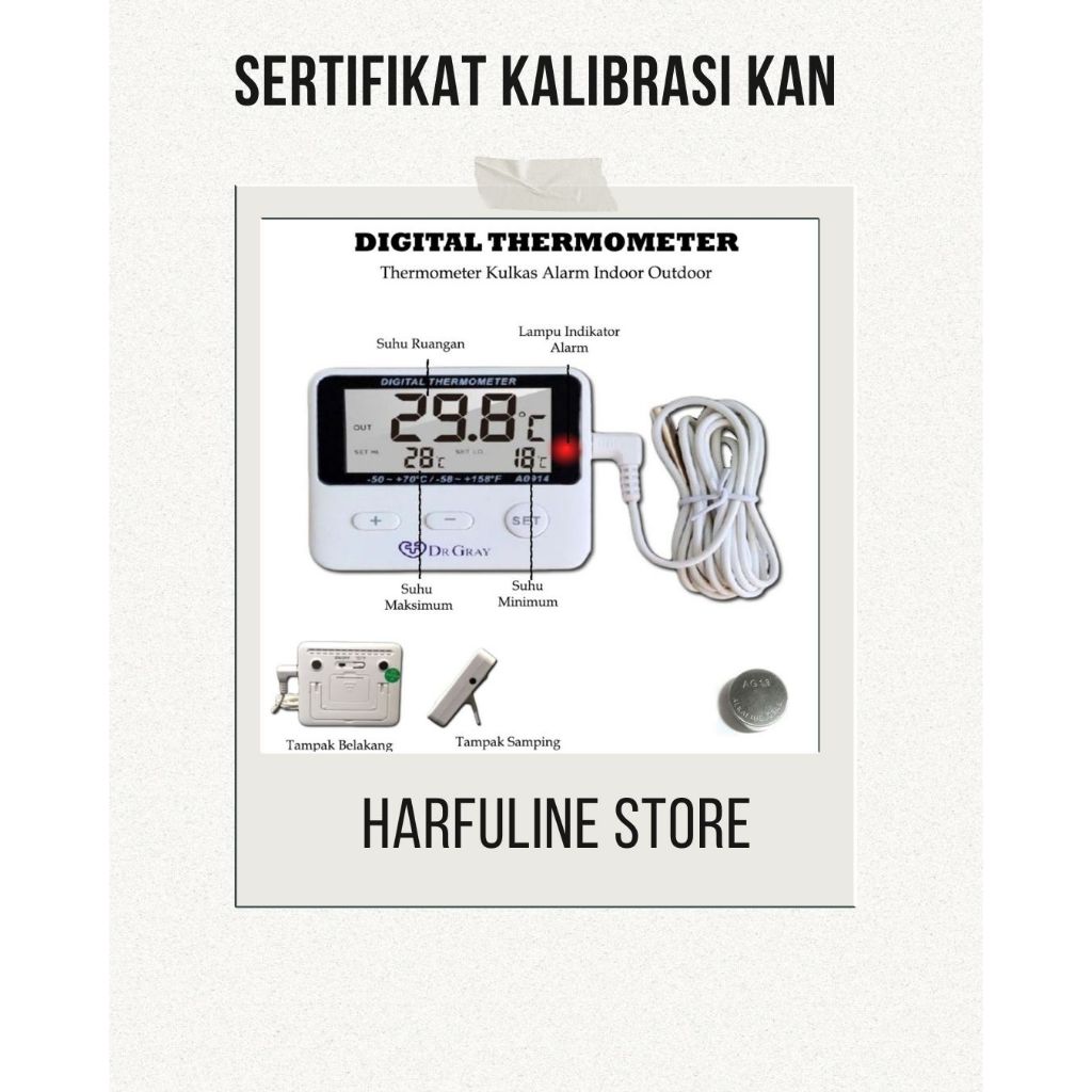Jual Termometer Kulkas dan Sertifikat Kalibrasi | Shopee Indonesia