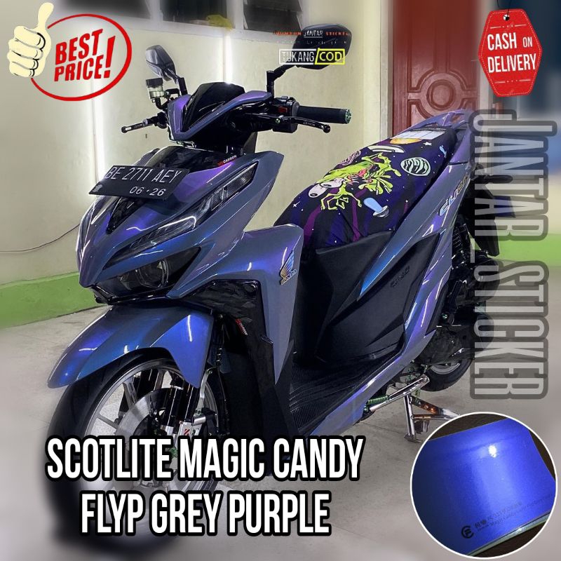 Jual Sticker Scotlite Magic Candy Flyp Grey Purple Premium Lebar 50 cm ...