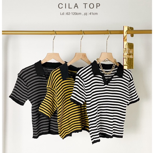 Jual Ailevstudio | Crop top Stipe Rajut Cila import | Shopee Indonesia