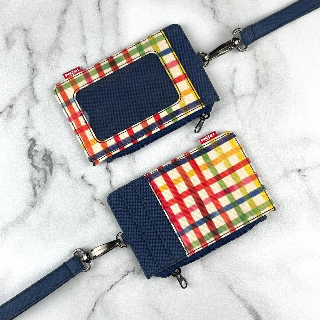 Jual ID card holder hanging wallet name tag kartu lanyard zipper motif ...