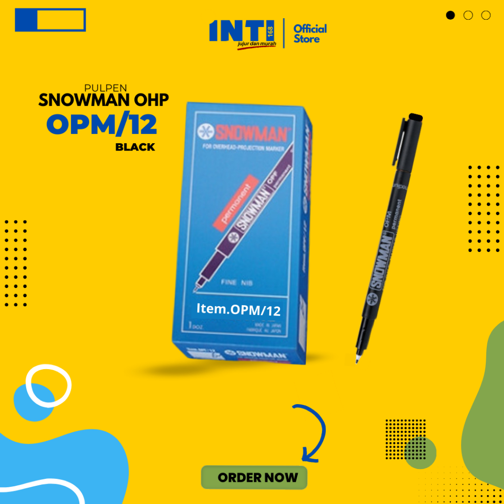Jual Snowman OHP Permanent Marker OPM-1 - Warna Hitam | Shopee Indonesia
