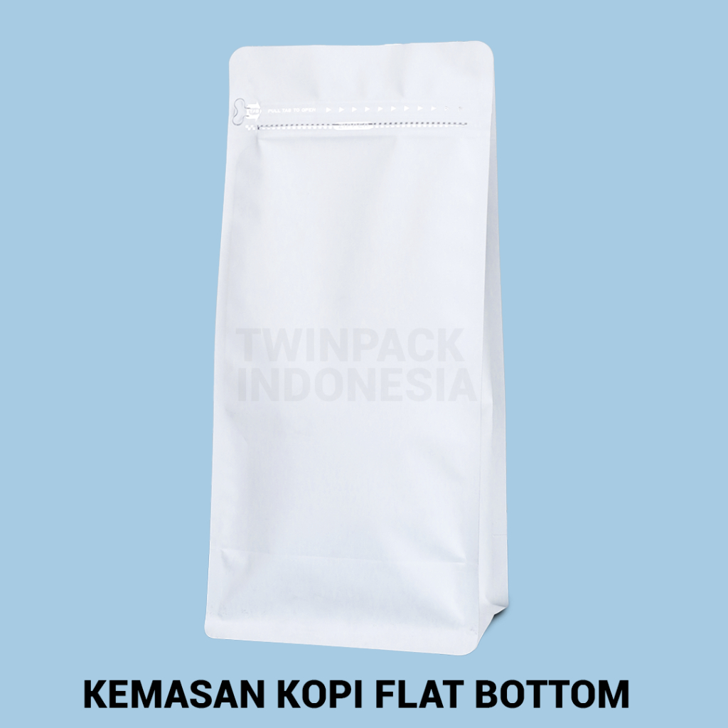 Jual Kemasan Kopi 1 Kg Ziplock Putih Flat Bottom | Valve | Zipper | Packaging Kopi | Shopee ...