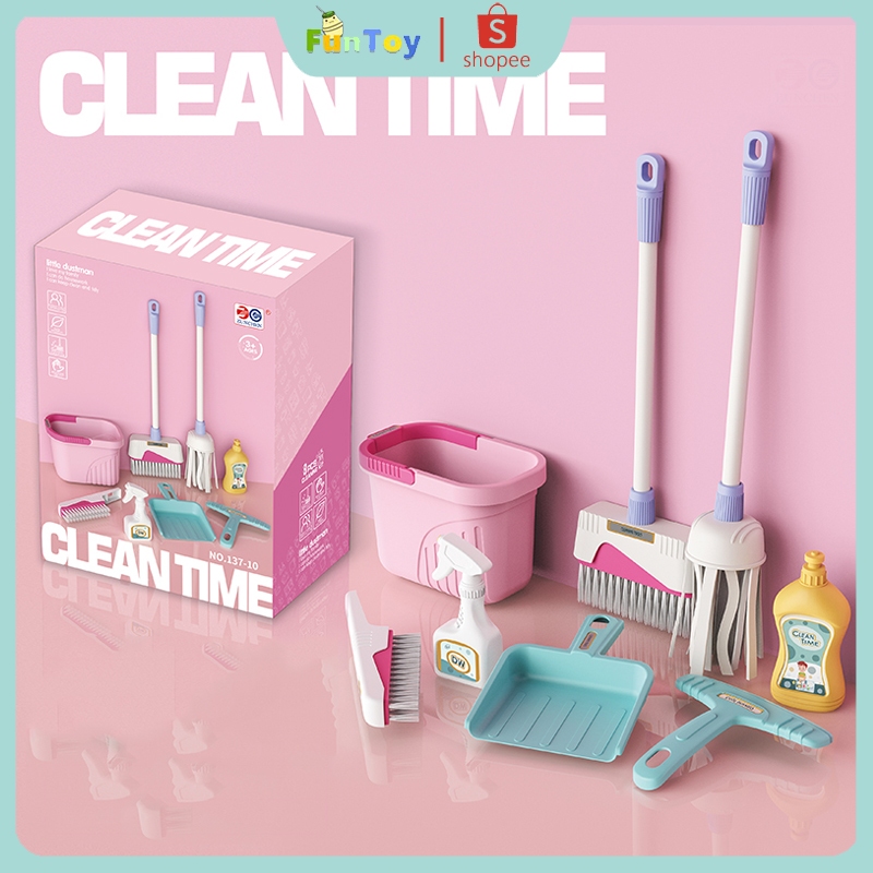 Jual FUNTOY 8PCS/Set Mainan Cleaning Pretend Plays Mainan Sapu Bersih ...