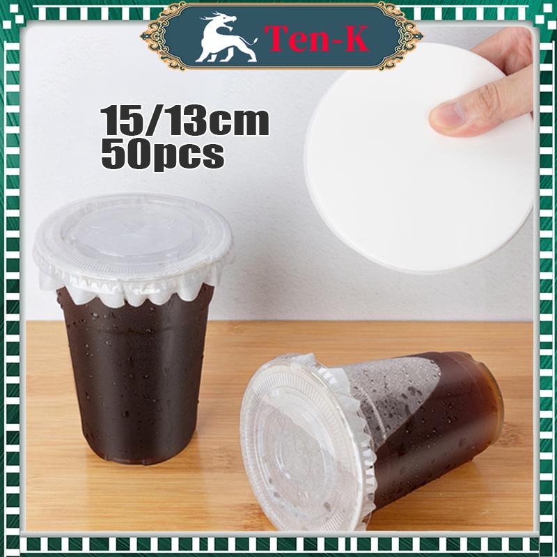 Jual 50PCS Round Shape Leak Proof Paper Coffee Spill Gaskets Disposable ...