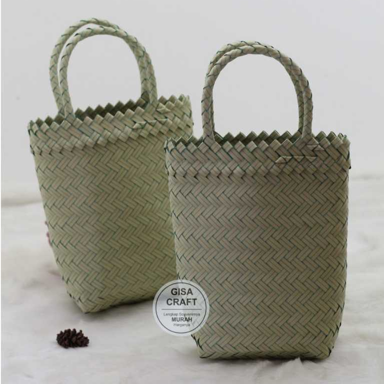 Jual Gisacraft souvenir tas anyaman plastik Ukuran +- 14 x 6 x 25 cm , tas belanja, tas pasar ...