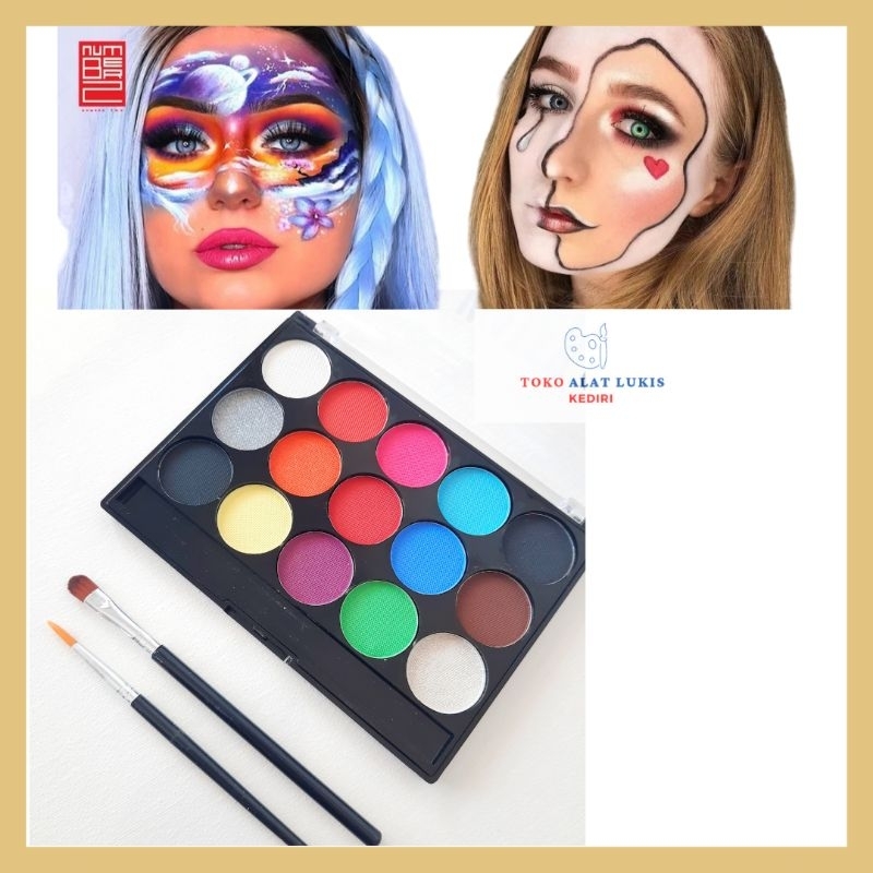 Jual Body Painting / Face Painting 15 Warna + 2 Kuas | Shopee Indonesia