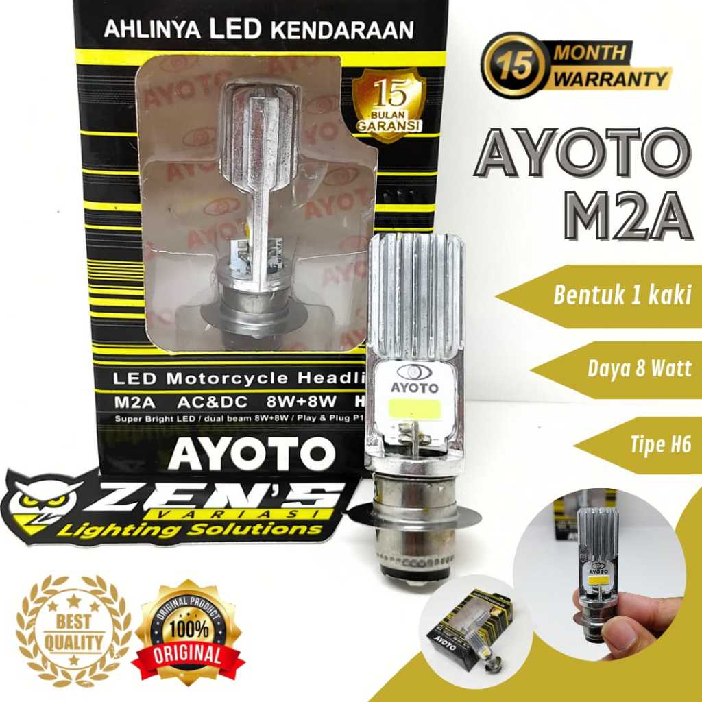 Jual Lampu led motor Hi low AC DC AYOTO M2A BEBEK DAN MATIC - putih | Shopee Indonesia