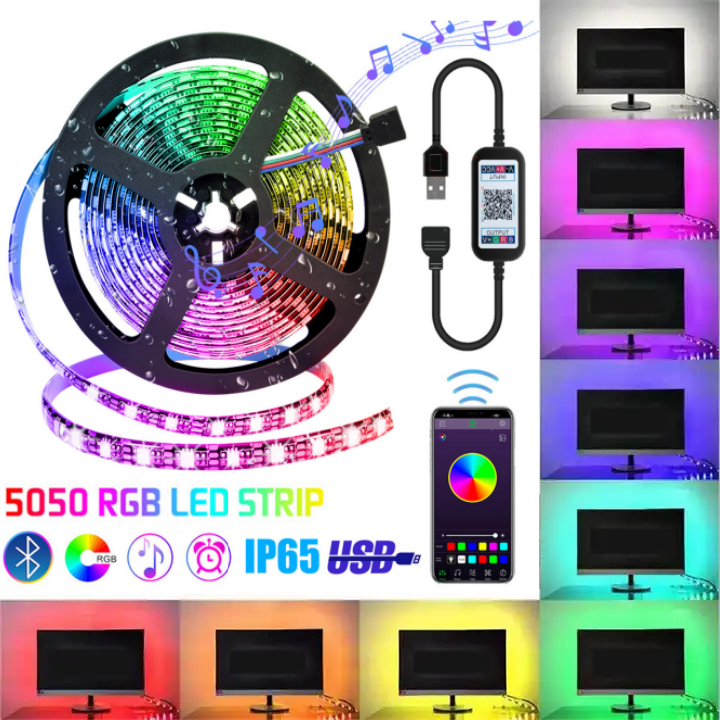 Jual Lampu Led Strip Running RGB 1/3/5 Meter Bluetooth USB 5V 5050 ...