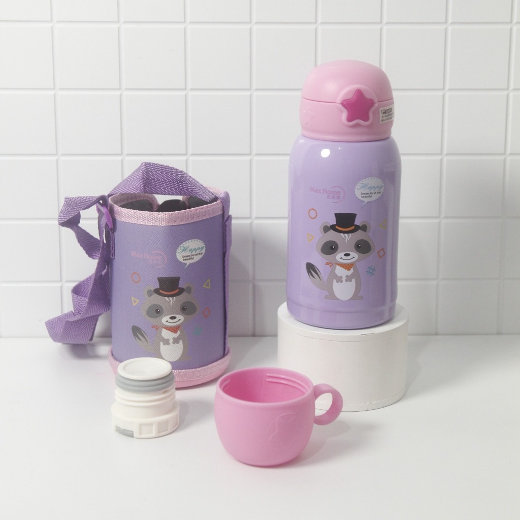 Jual Max Home Botol Minum Termos Anak Lucu 400 Ml Free Tas | Shopee ...