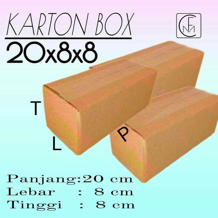 Jual Karton Box Ukuran 20x8x8 kardus polos kardus kecil | Shopee Indonesia