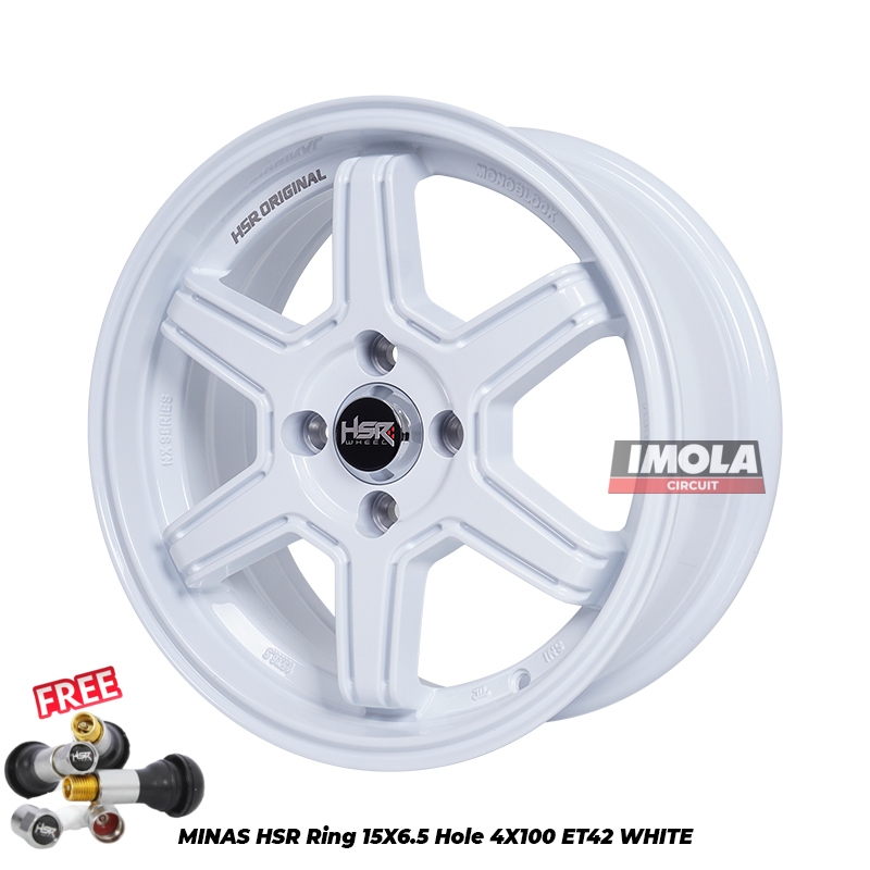 Jual Velg Ring 15 Mobil Brio Ayla Calya Velg Mobil HSR MINAS R15 Lebar 6,5 PCD 4X100 Putih ...