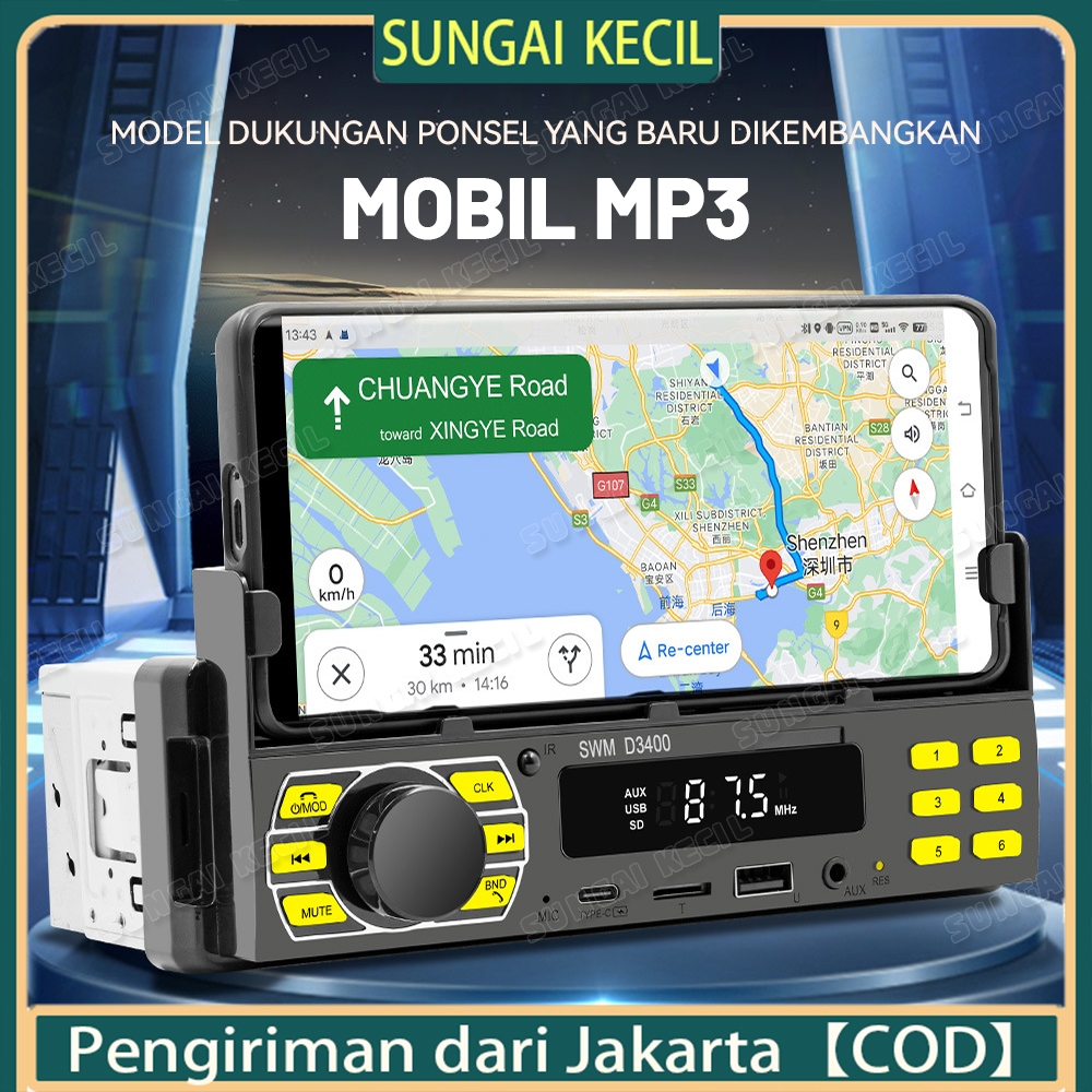 Jual ESCAM Tep Mobil Bluetooth 24V Single Din Tape Audio Mobil JSD-520 Multifungsi Bluetooth USB ...