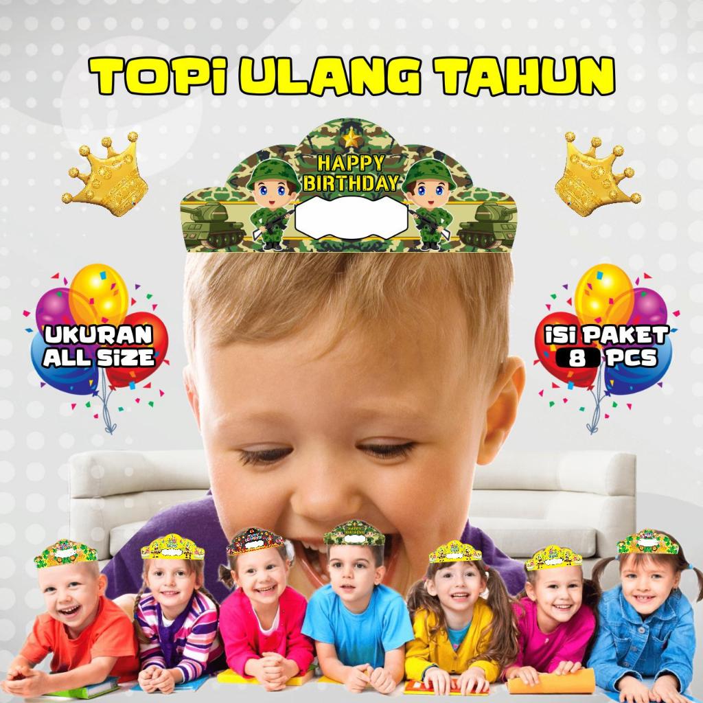Jual Topi Mahkota Birthday Hat Ulang Tahun Ultah Anak Tema Unik Animasi ...