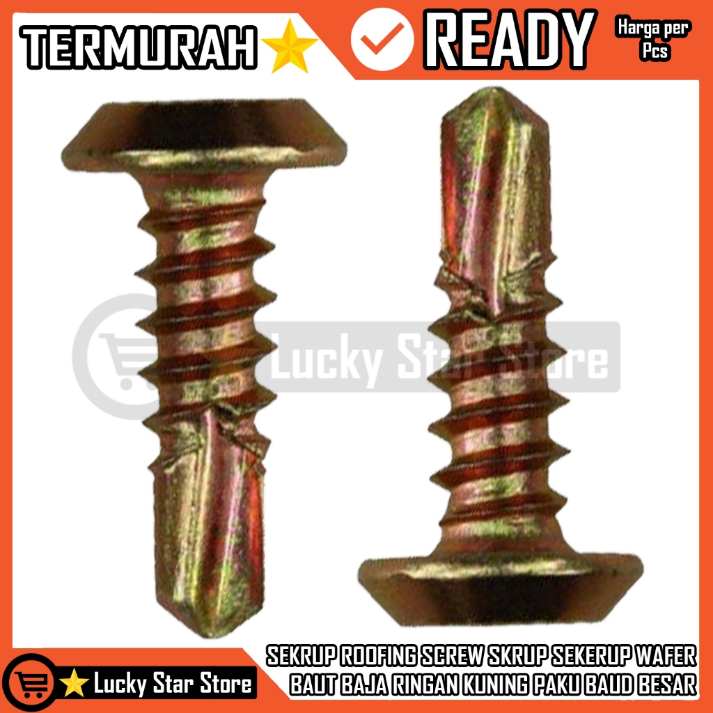 Jual Sekrup 10 X 16 Skrup Scrup Secerup Screw Roofing Wafer Head Sds ...