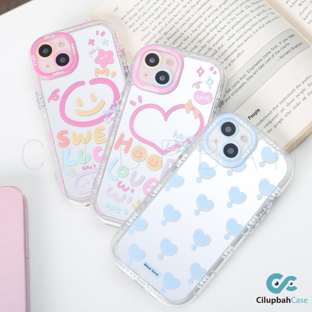 Jual Mirror Design 3 Motif Case for iPhone XR X XS MAX 11 12 13 14 15 ...