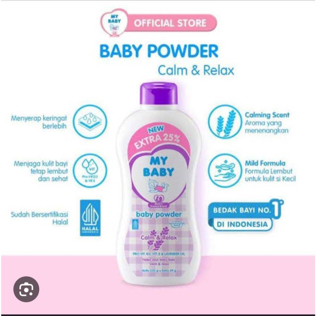 Jual MY BABY POWDER UNGU CALM & RELAX 100gr +25gr | Shopee Indonesia