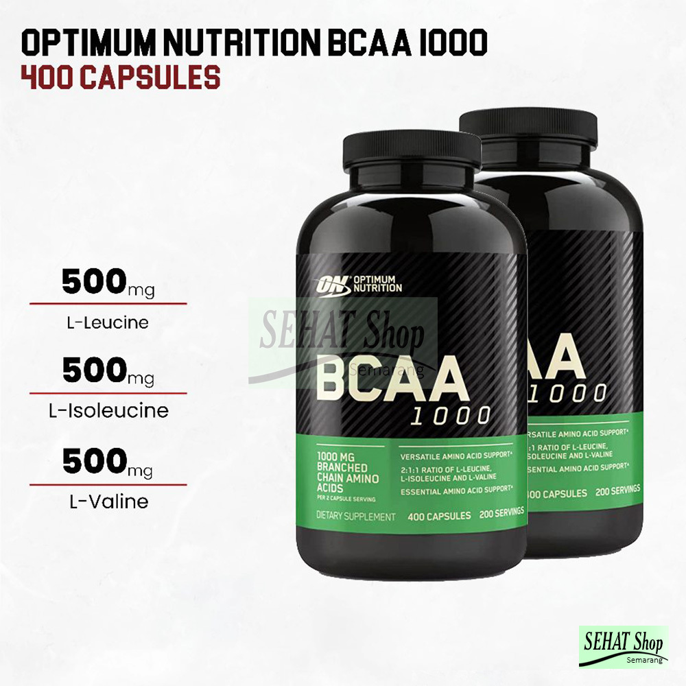 Jual ON BCAA 1000mg 400 Caps Optimum Nutrition Bcaa 1000 Mg | Shopee ...