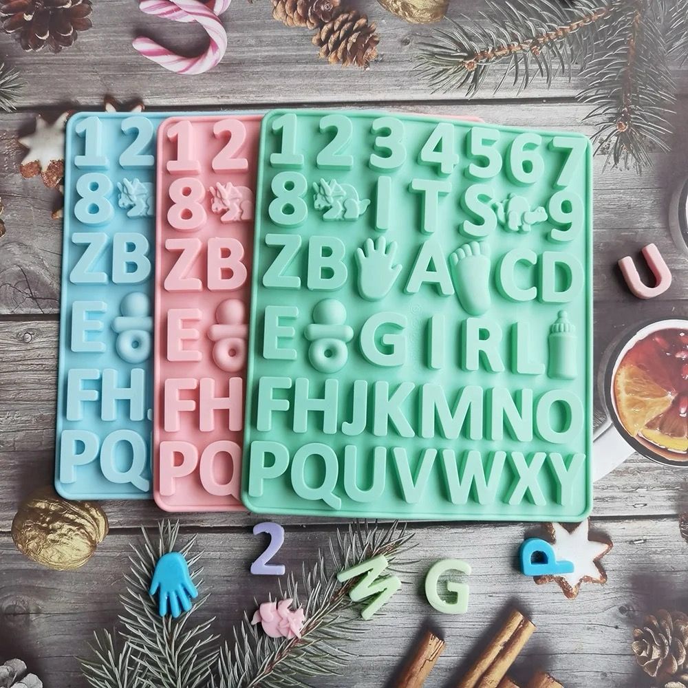 Jual LENGKAP Cetakan Coklat Silicone Alphabet Number Silikon Huruf ...