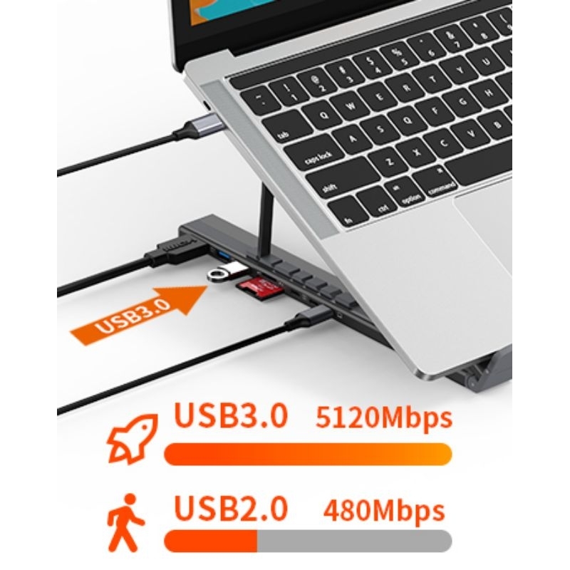 Jual 7in1 Usb Type C Hub Built In Laptop Stand | Shopee Indonesia
