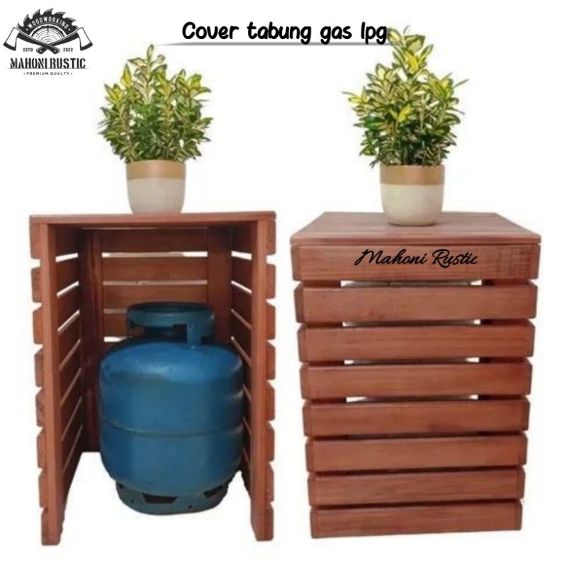 Jual cover tabung gas lpg kayu penutup tabung gas | Shopee Indonesia