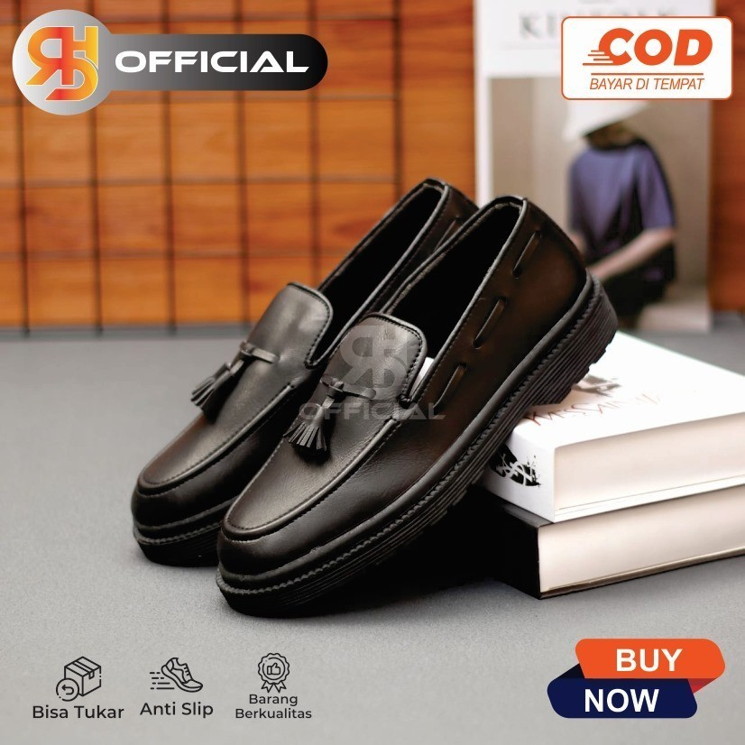 Jual Sepatu Docmart Loafers Casual Formal Pantofel Kerja Kantor Kulit ...