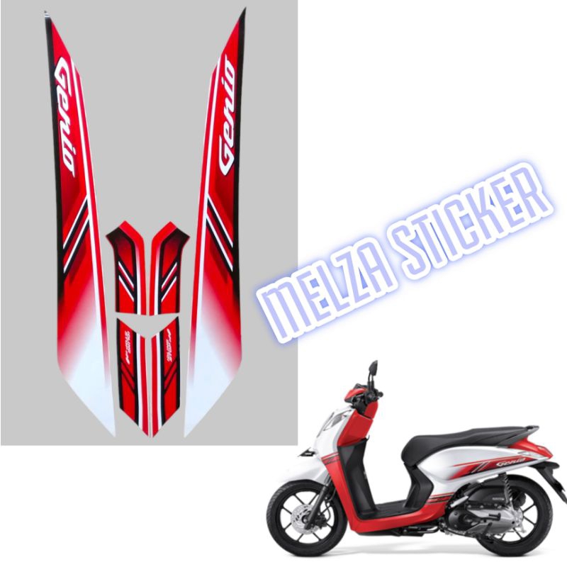 Jual Stiker Striping Lis Body Motor GENIO ISS 2019 WARNA PUTIH MERAH ...