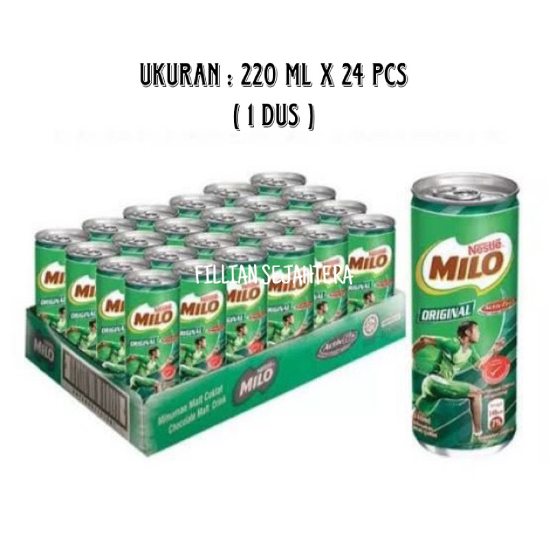 Jual Susu Milo Kaleng Cokelat Activ-Go Original 220 Ml x isi 24 Kaleng ...