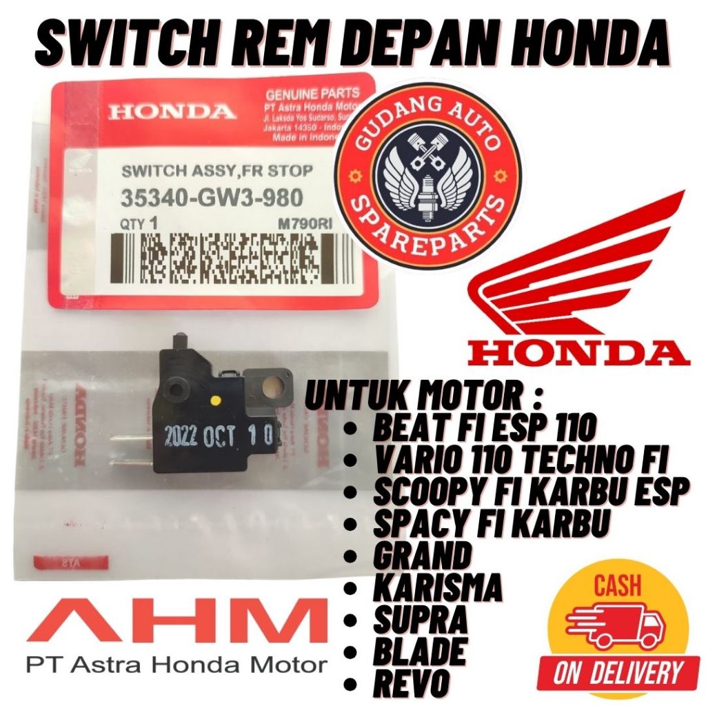 Jual ORIGINAL AHM SWITCH SWIT REM DEPAN KANAN BEAT SUPRA X BEAT FI ...