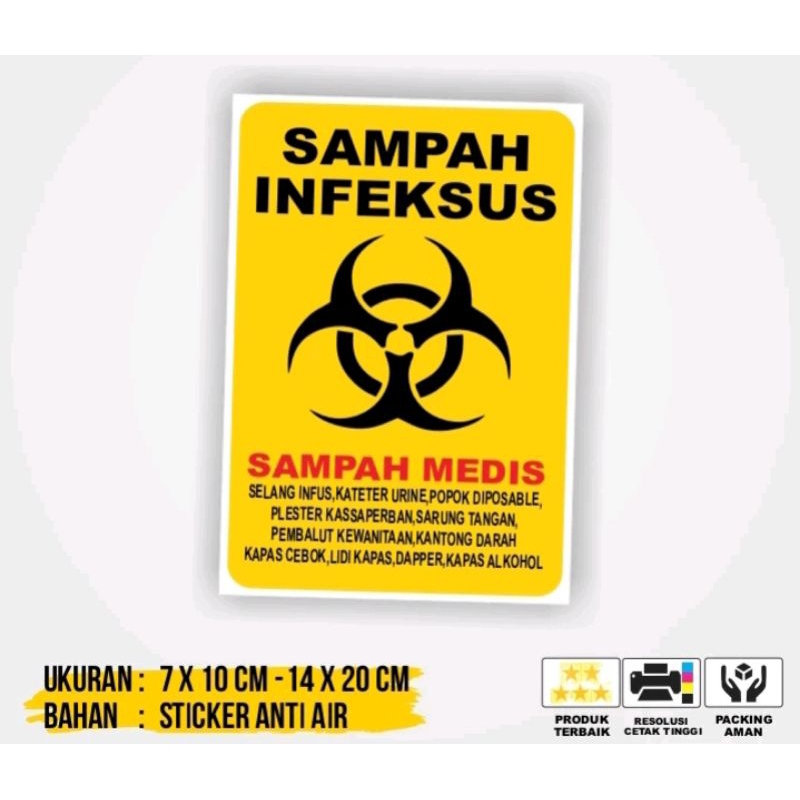 Jual Sticker label sampah infeksius dan non infeksius | Shopee Indonesia