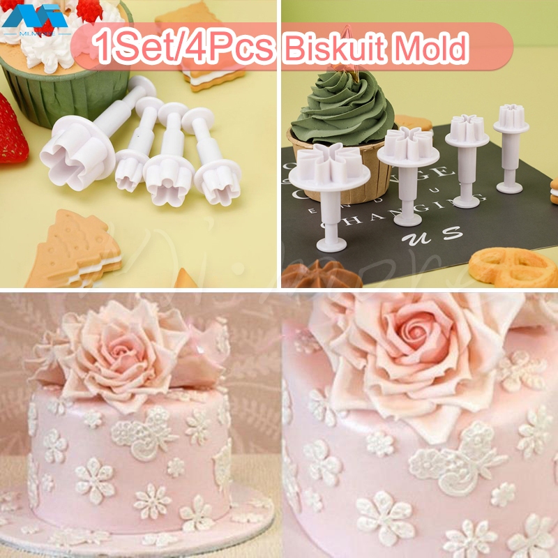 Jual 1Set/4Pcs Cetakan Pemotong Kue Kering Biskuit Bentuk Daun Bunga ...