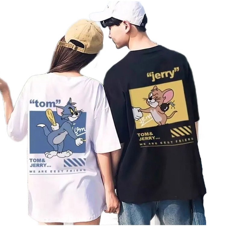 Jual Ssmy DT236 Tom & Jerry Kaos Oversize Sablon Couple Cute Kartun ...