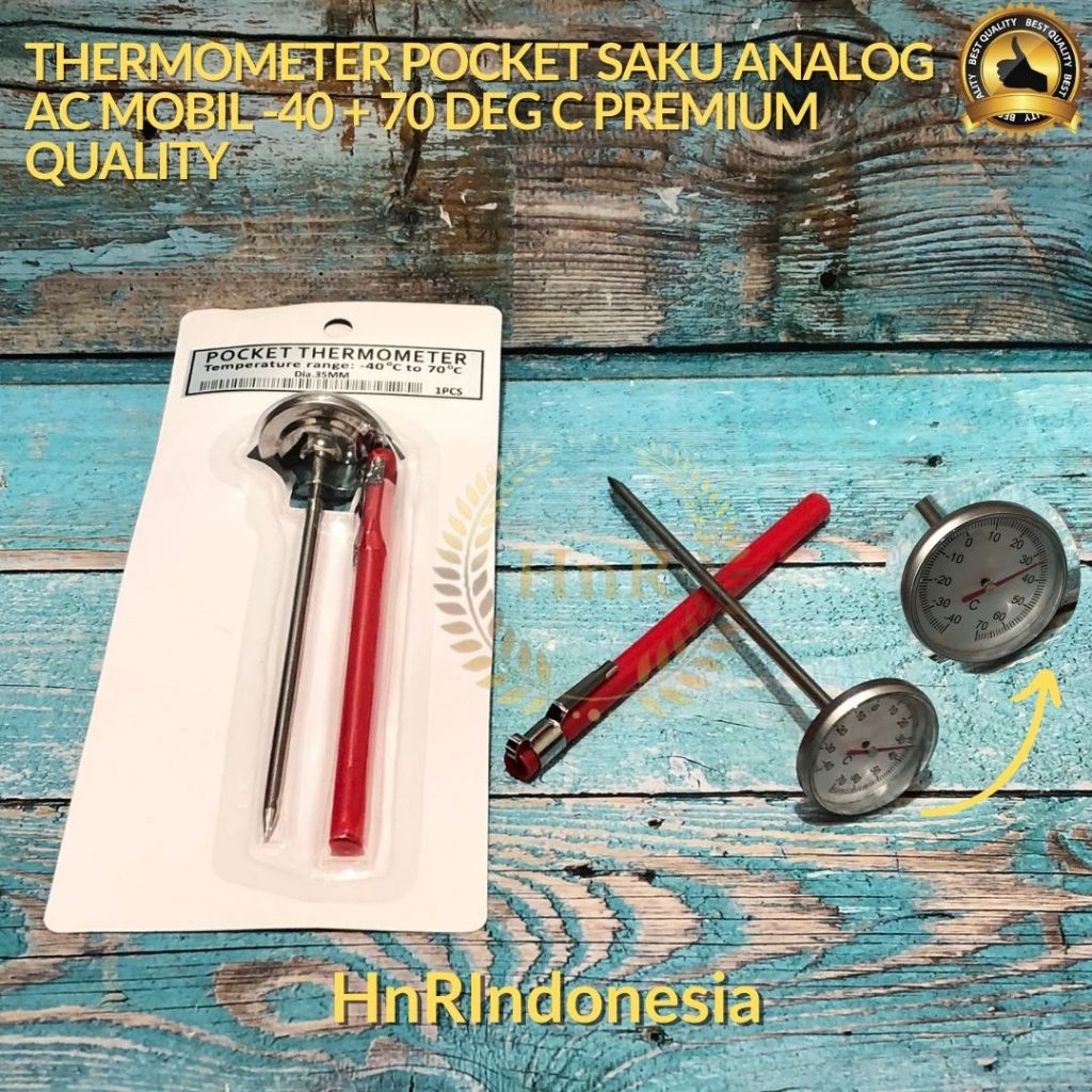 Jual Termometer Pocket Saku Analog AC Mobil -40 + 70 Deg C THERMOMETER ...