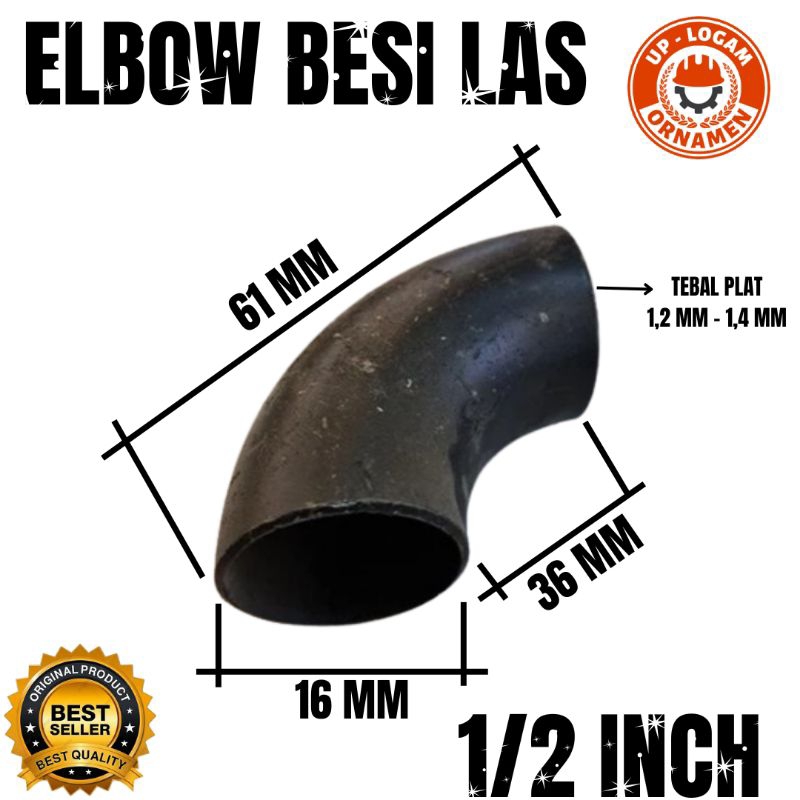 Jual Elbow las besi / Keni pipa ukuran 1/2 Inch | Shopee Indonesia