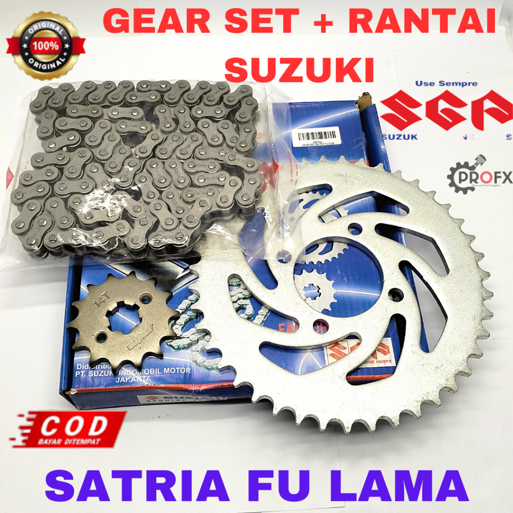 Jual GEAR RANTAI SET SUZUKI SATRIA FU LAMA / OLD KUALITAS ORIGINAL SGP ...