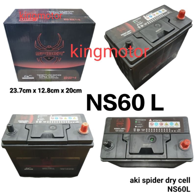 Jual AKI BATERAI KERING MOBIL NS60 NS60L MF NS 60 L 12V 45AH SPIDER TARANTULA SERIES KUALITAS ...