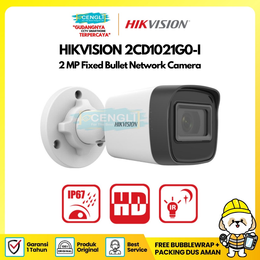 Jual Ipcam Hikvision Outdoor 2mp DS-2CD1021G0-I H.265+ Fixed Bullet Camera | Shopee Indonesia