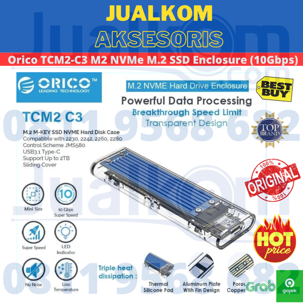 Jual Orico TCM2-C3 M2 NVMe M.2 SSD Enclosure (10Gbps) | Shopee Indonesia