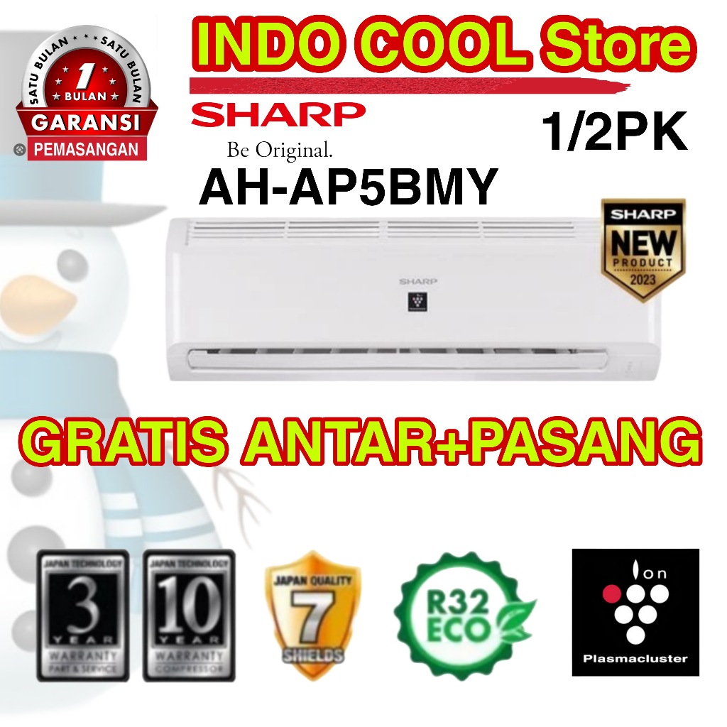 Jual Ac Split Sharp 1/2 PK AH-AP5BMY PLASMA | Shopee Indonesia