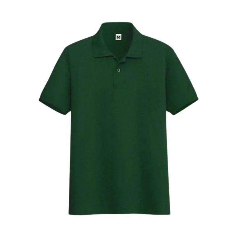 Jual baju kaos seragam polo shirt polos berkerah warna hijau army botol ...