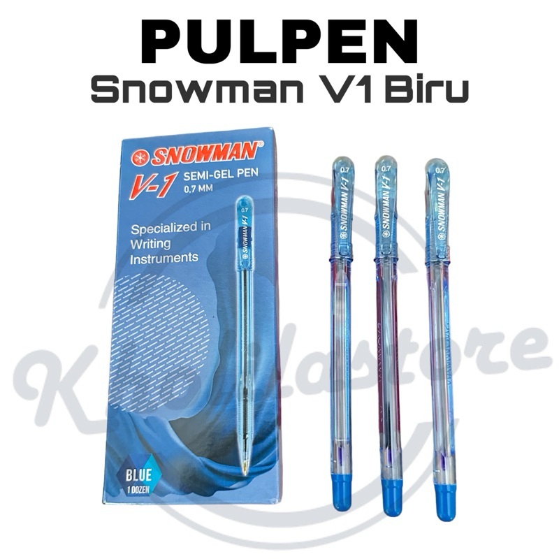 Jual Pulpen Snowman V1 Biru isi 12 pcs | Shopee Indonesia