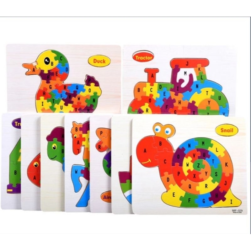Jual [Colorful Stars] Puzzle Kayu Alphabet/Puzzle Kayu Edukasi Anak ...