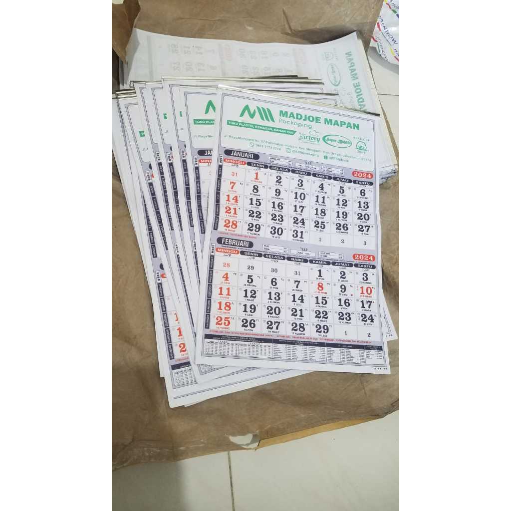 Jual KALENDER 6 LEMBAR 2 BULANAN KLEP SENG CUSTOM SABLON 1 WARNA ...