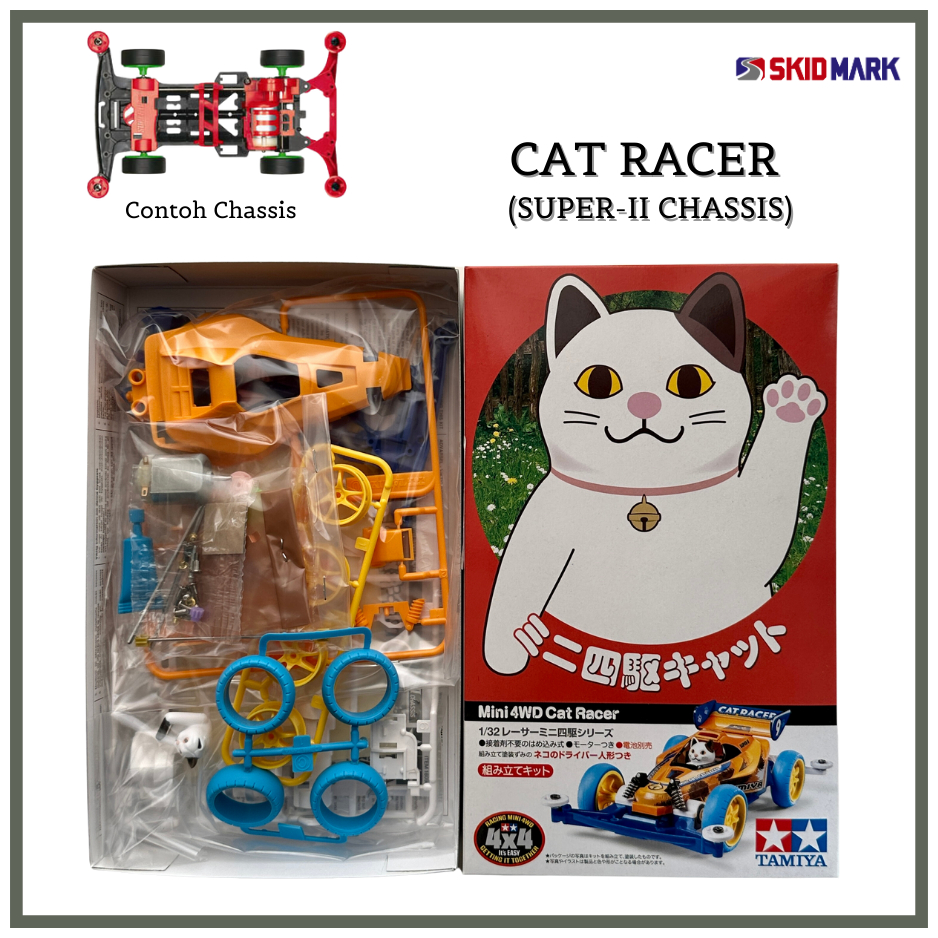 Jual Mobil Rakit Tamiya Mini 4WD - Cat Racer Super II Chassis (ORIGINAL ...