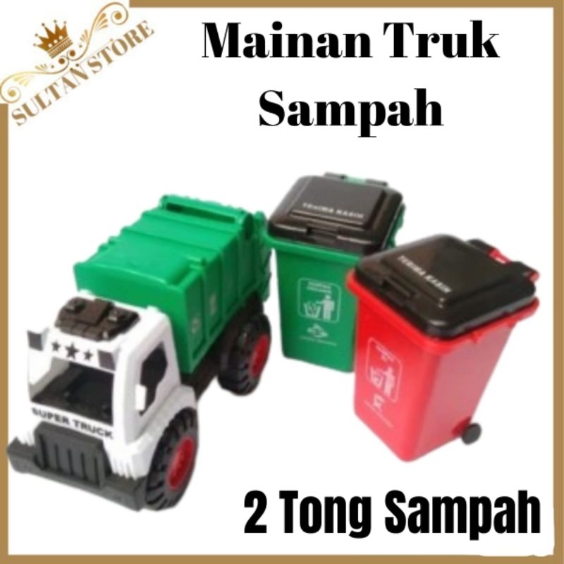 Jual Mainan Truk Box Sampah Besar 2pc tong sampah AK99 | Shopee Indonesia