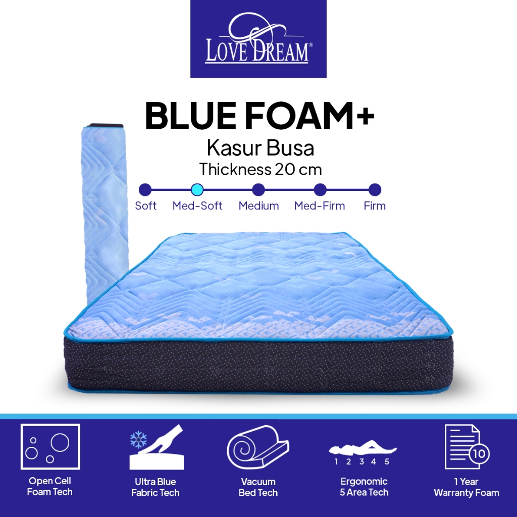 Jual Love Dream Blue Foam+ - Kasur Busa In a Box / Tebal 20cm | Shopee ...