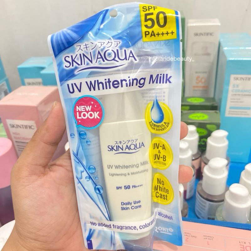 Jual [READY STOCK] SKIN AQUA SUNSCREEN UV WHITENING MILK SPF 50 PA++++ (TUTUP PUTIH) | Shopee ...
