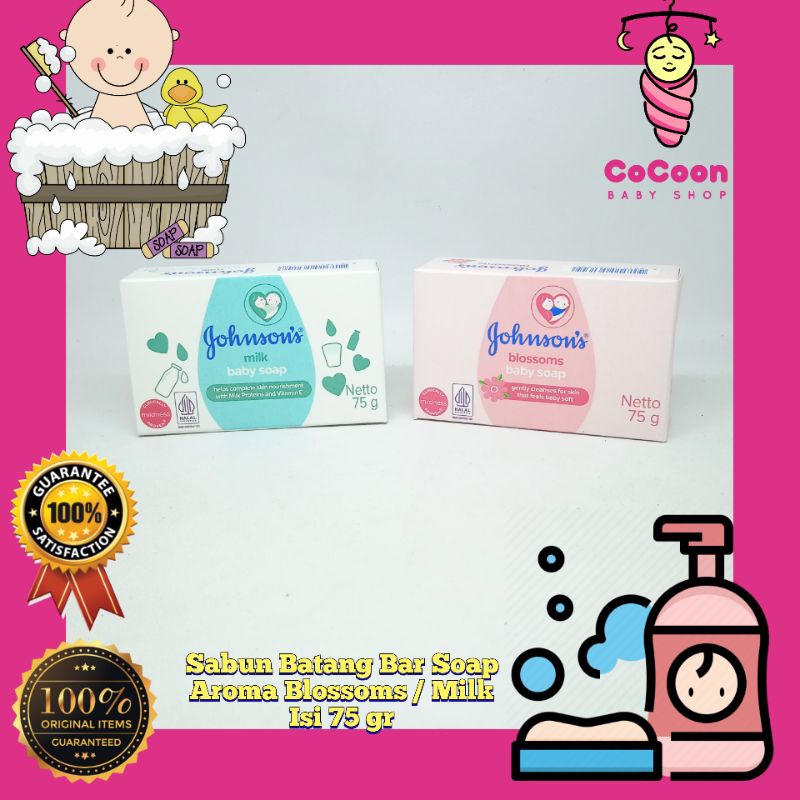 Jual Sabun Batang Johnson Johnsons Baby Bar Soap Blossom / Milk 75 gr ...